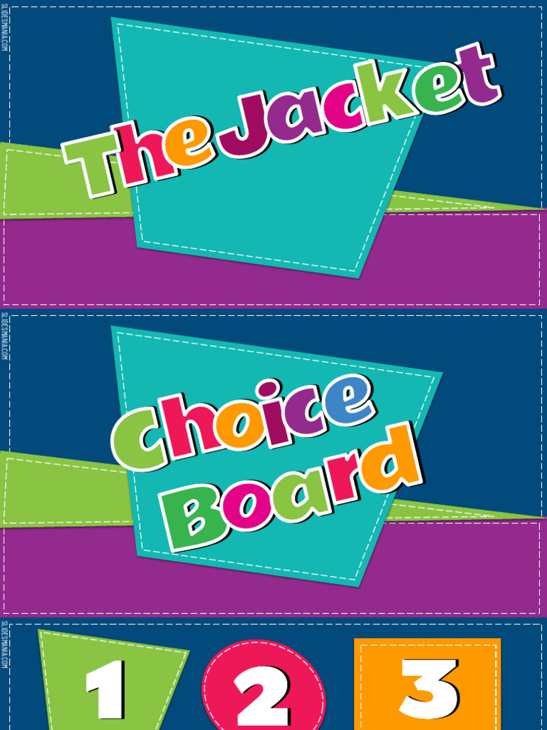 The Jacket - by Gary Soto Choice Board-DI | PDF
