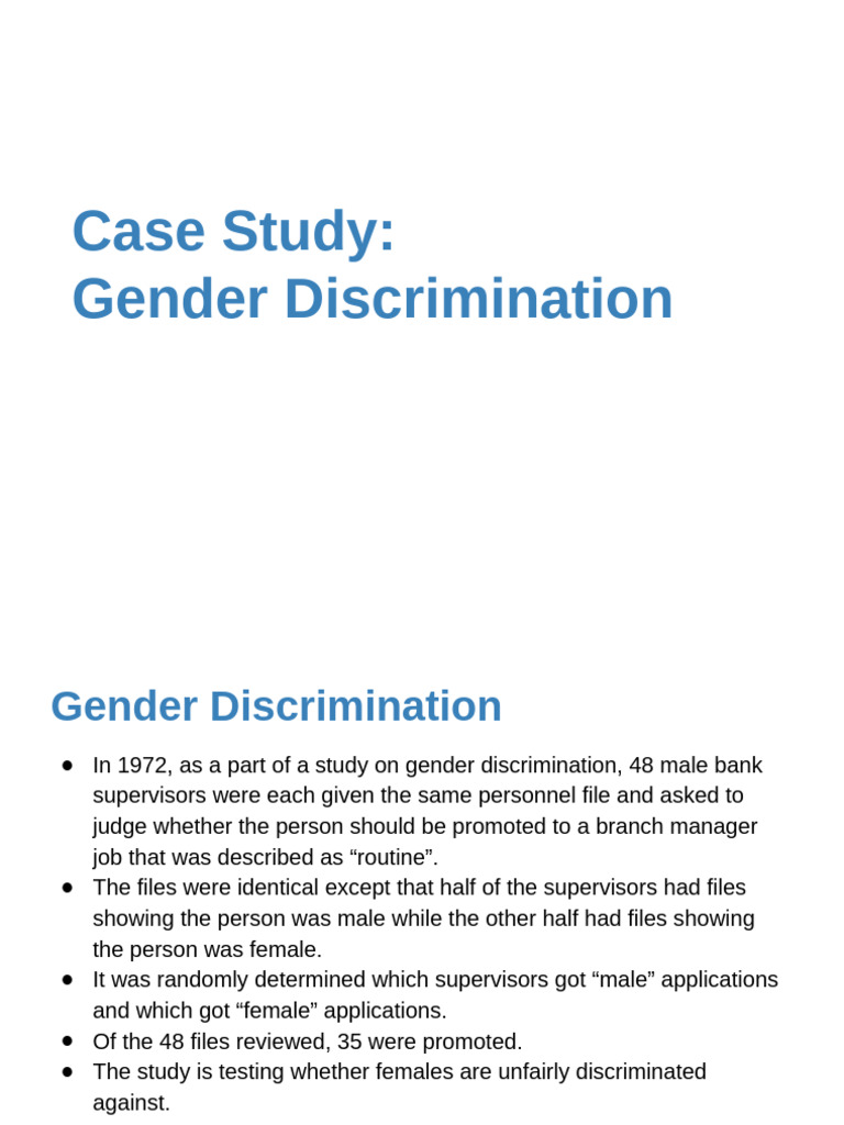 1.8 Case Study - Gender Discrimination | PDF