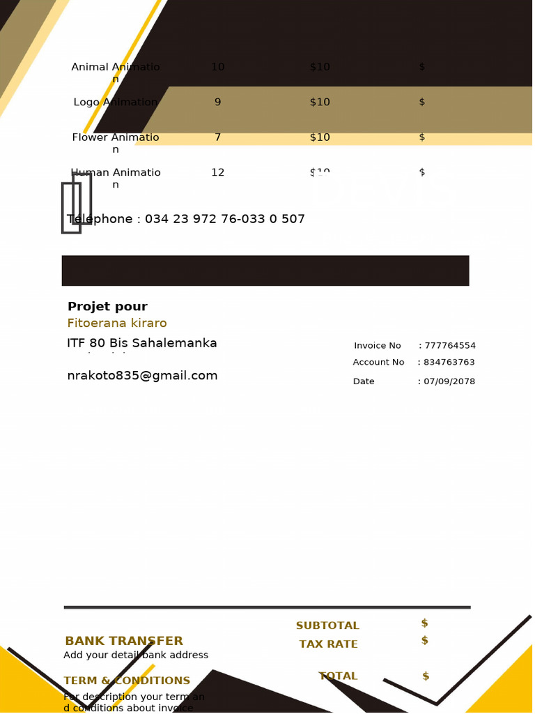 Animation Creator Invoice-WPS Office | PDF