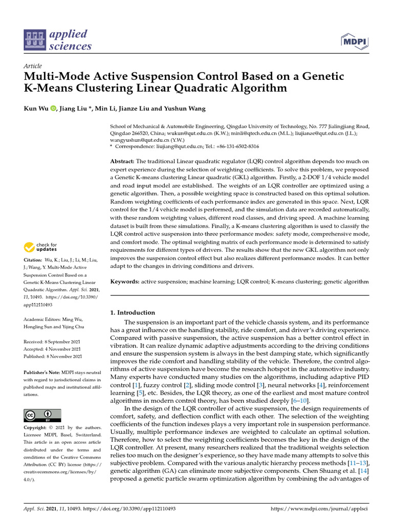 Multimode Active Suspension Control Based On A Genetic Kmeans 6774