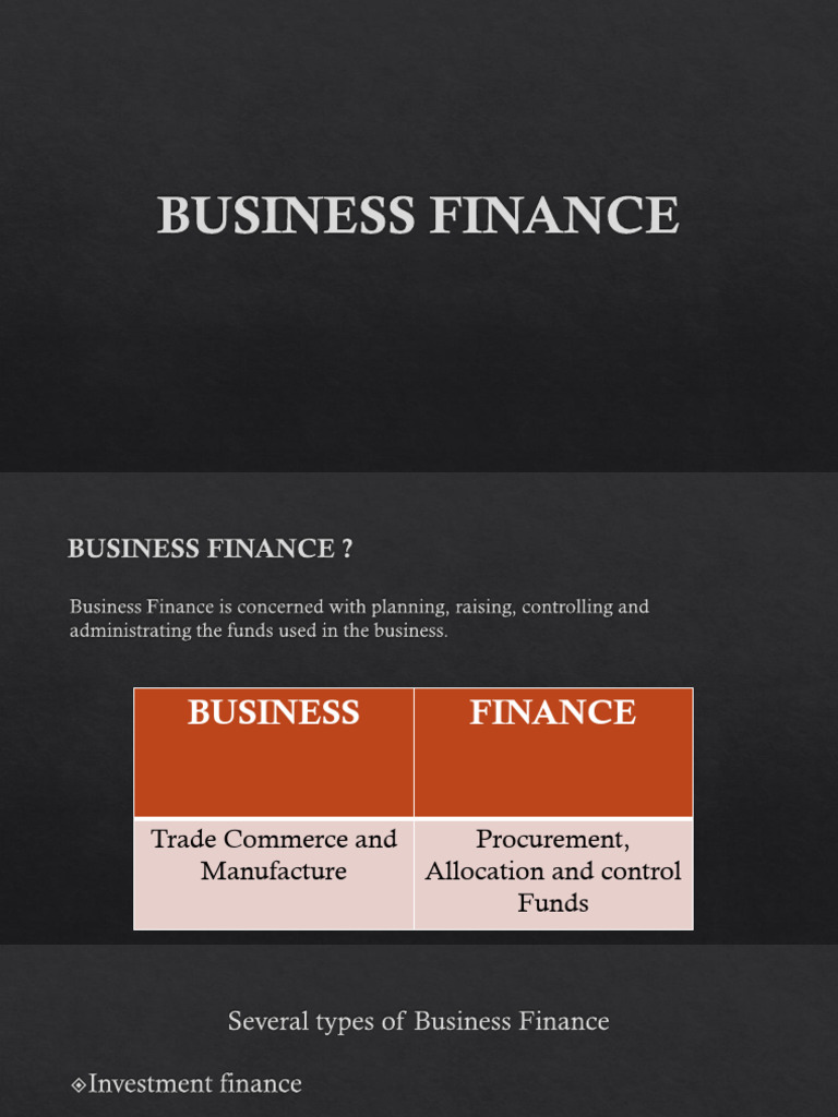 PPT-1 Business Finance | PDF