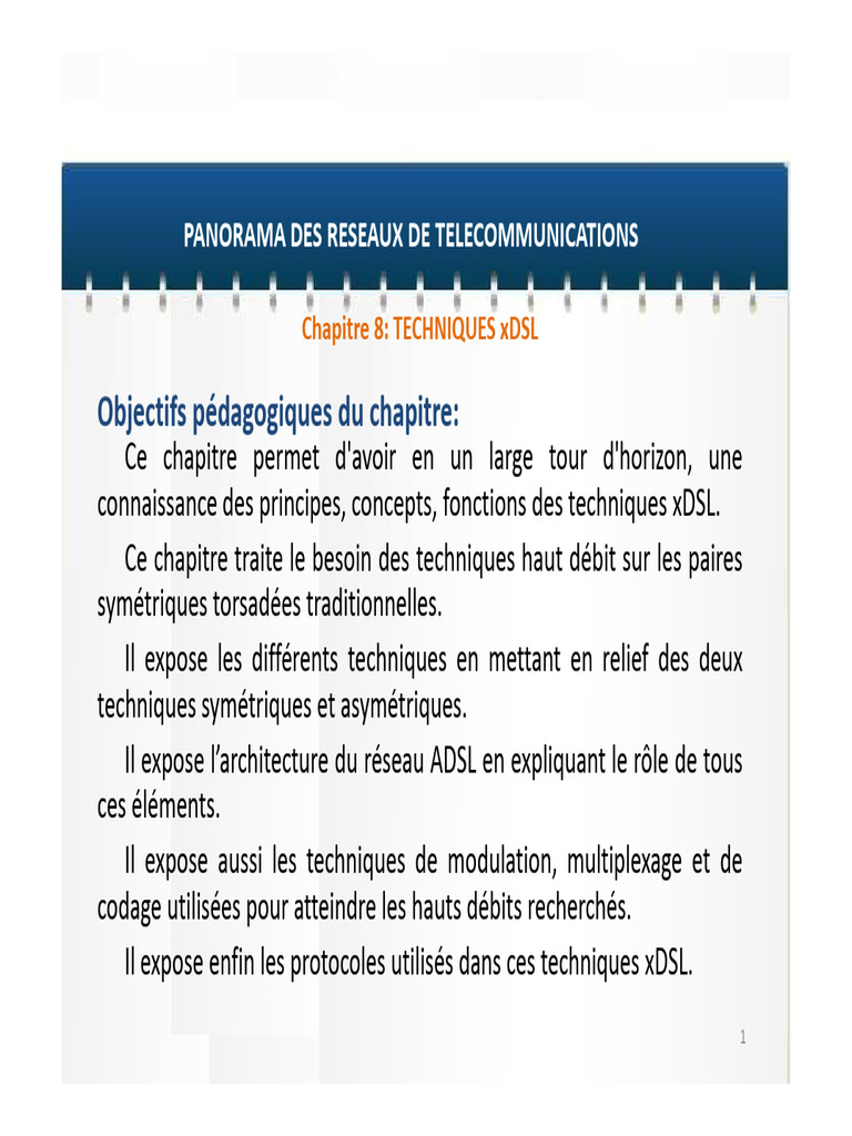 Techniques xDSL et ADSL expliquées | PDF | Ligne d'abonné numérique ...