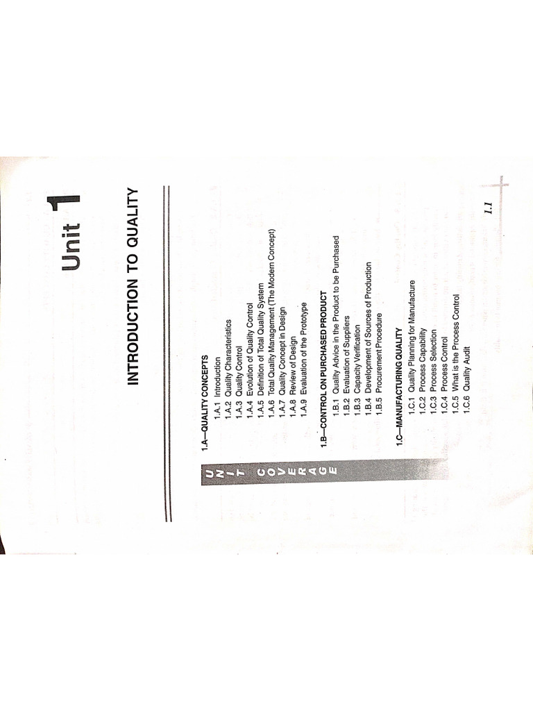 Total Quantity Management Unit 1 | PDF