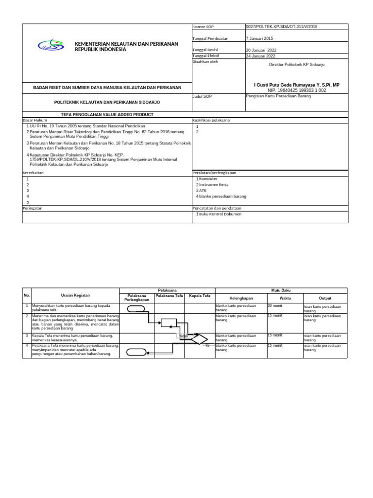 SOP VAP Persediaan Barang | PDF