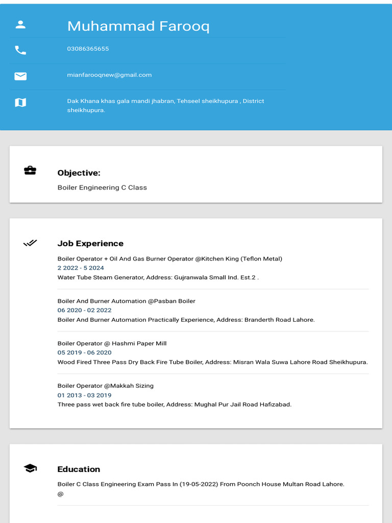 Muhammad Farooq CV | PDF