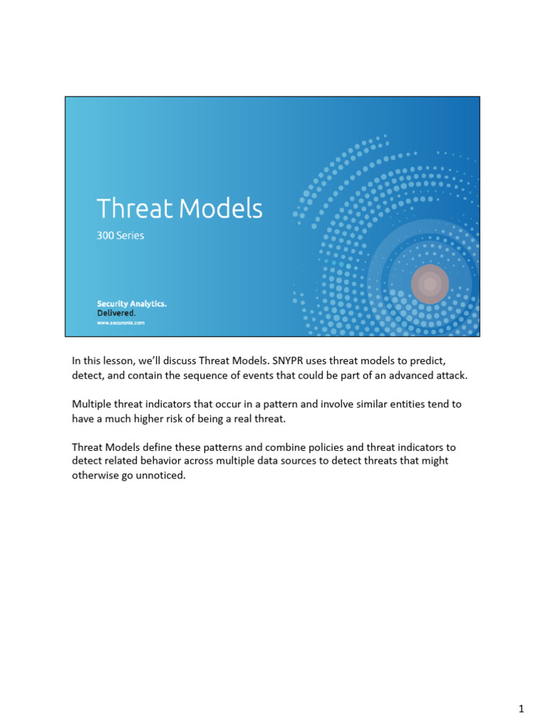 CSCD Lesson 8 Threat Models - 631MSSP | PDF