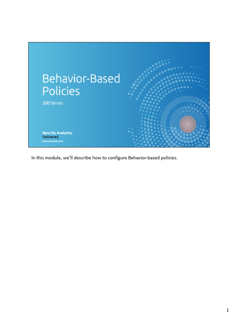 CSCD Lesson Behavior-Based Policies - 6.3.1 | PDF