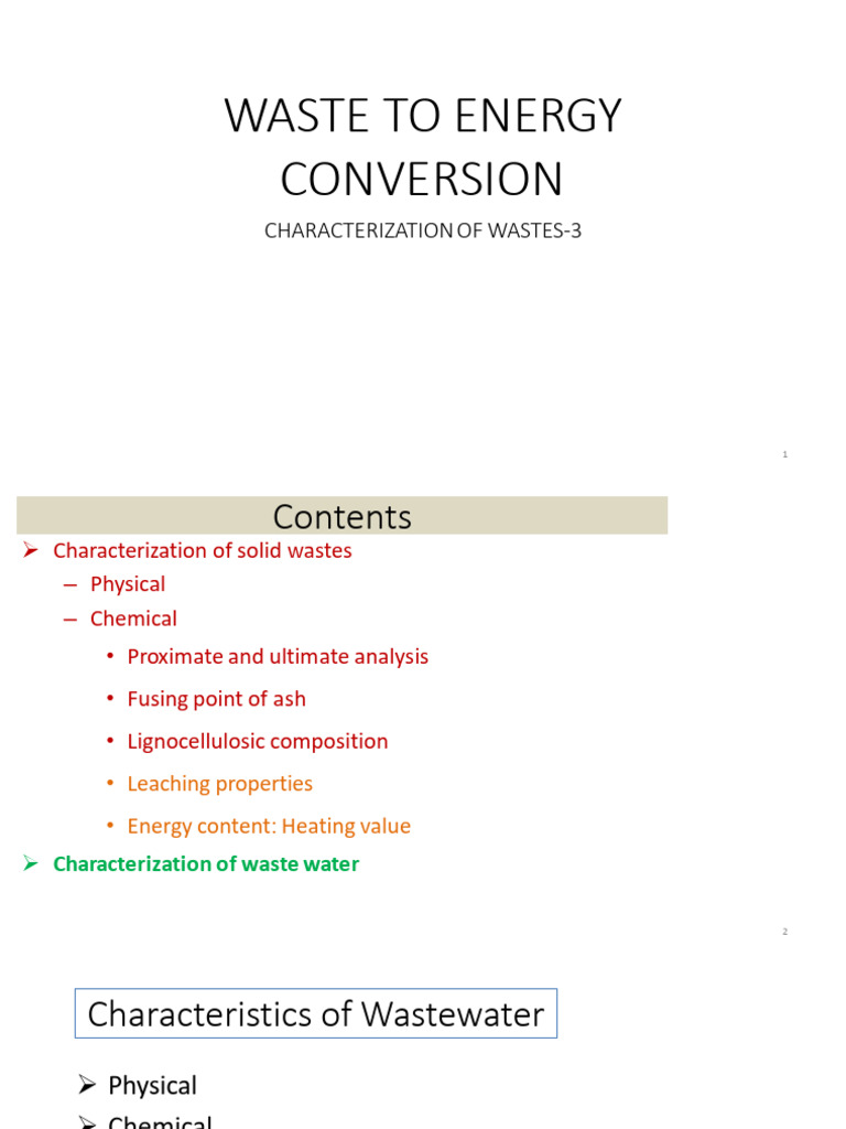 4 Characterization of Wastes 3 | PDF