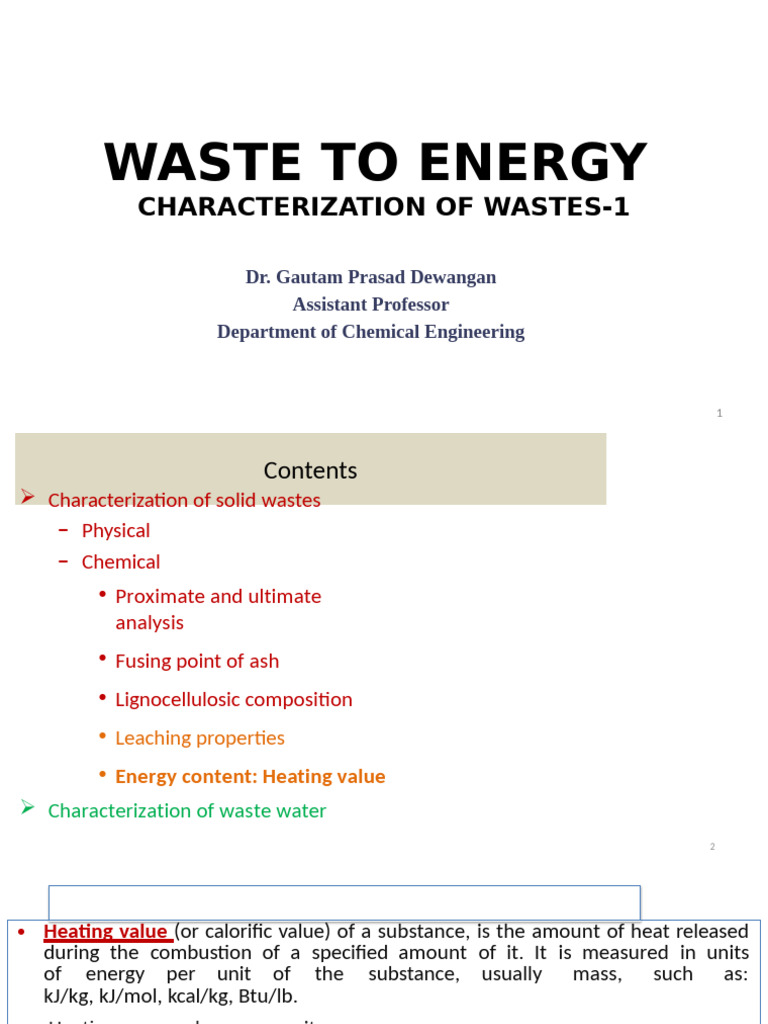 3 Characterization of Wastes 2 | PDF