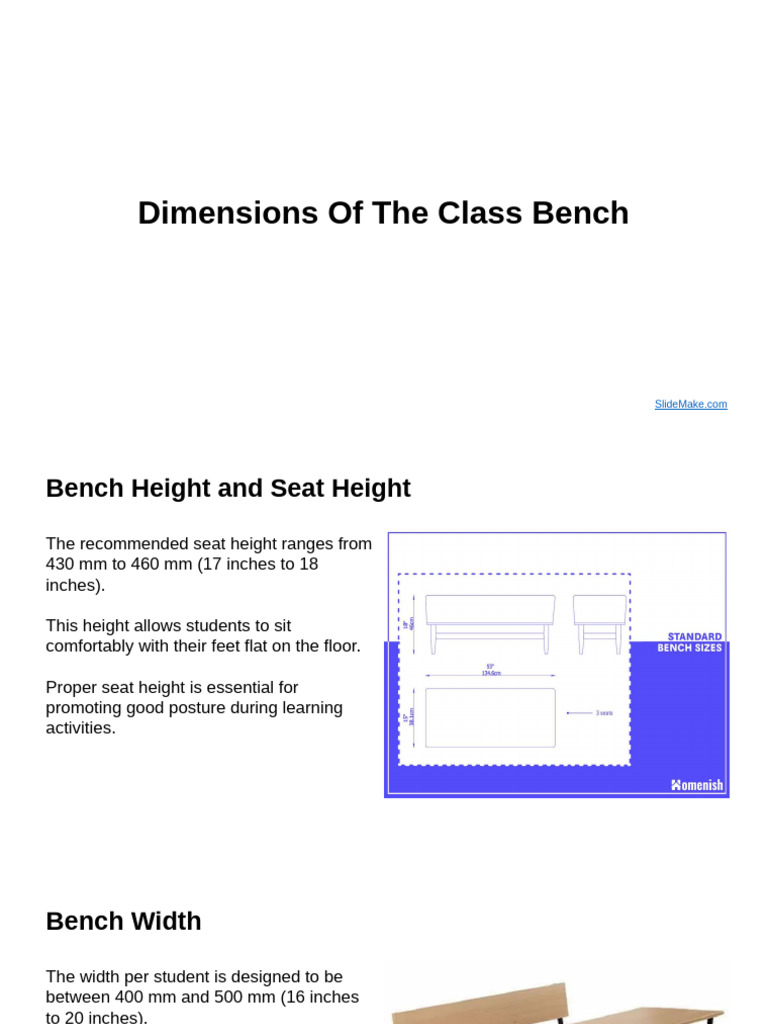 Dimensions of The Class Bench | PDF