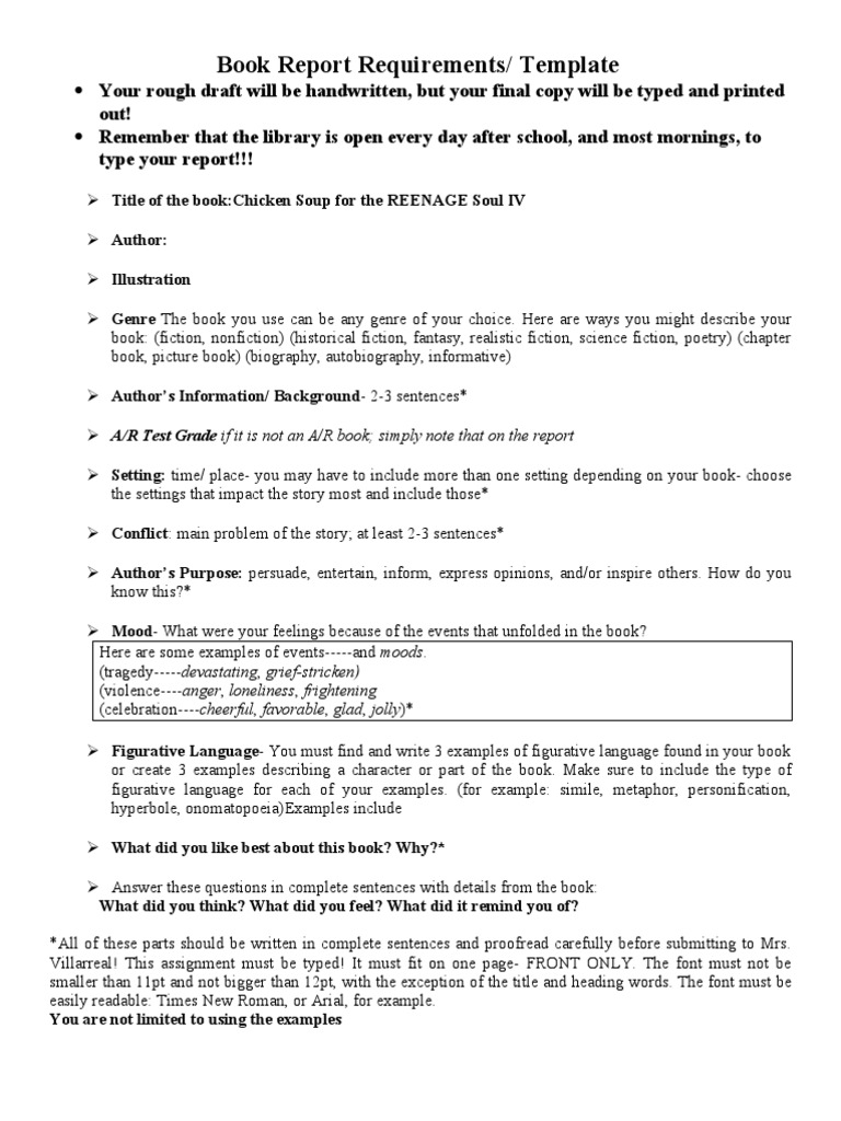 Book Report Guidelines for Students | PDF | Books