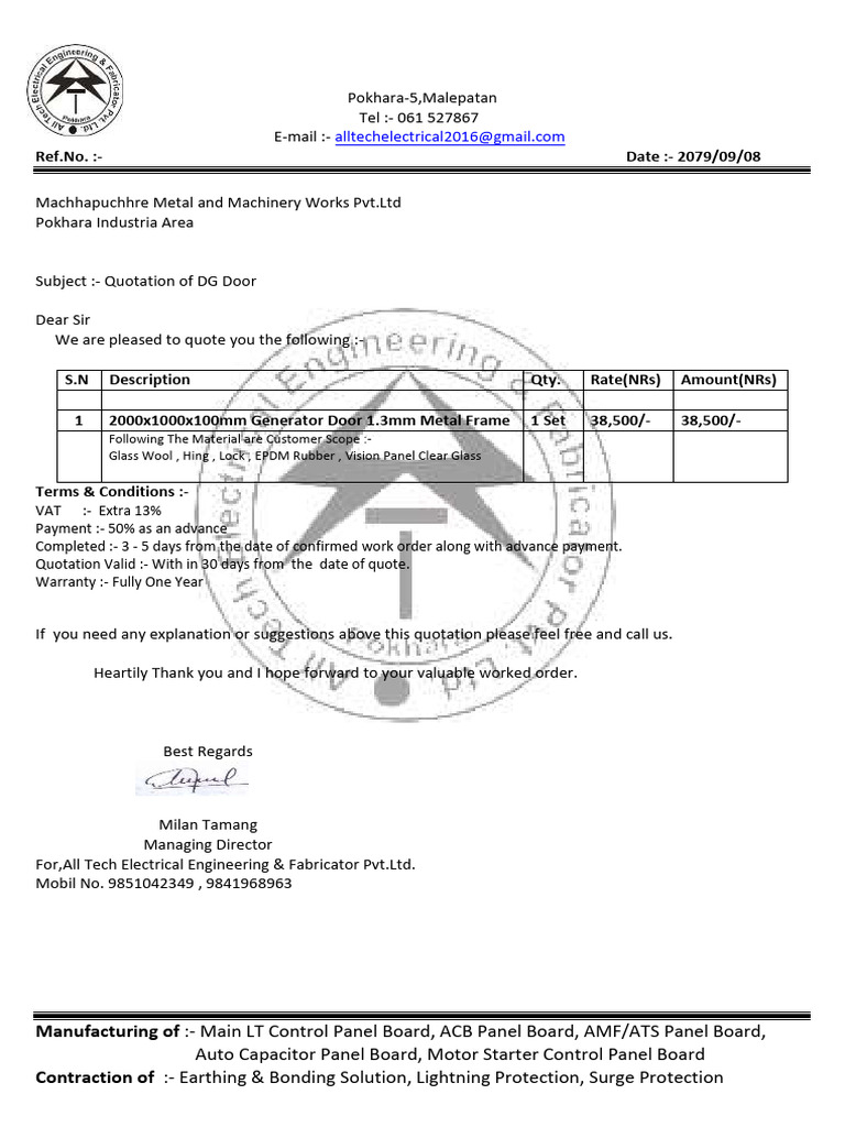 Generator Door | PDF