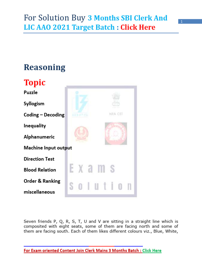 250 Reasoning Book 1 | PDF