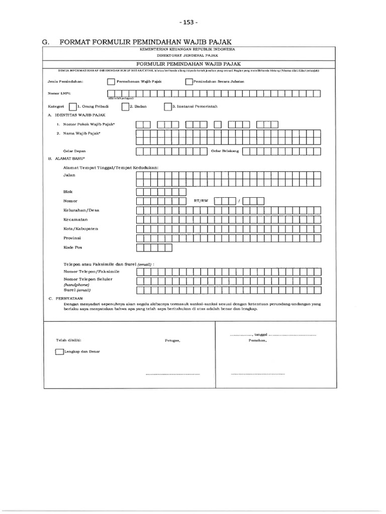 Formulir Pemindahan Wajib Pajak | PDF