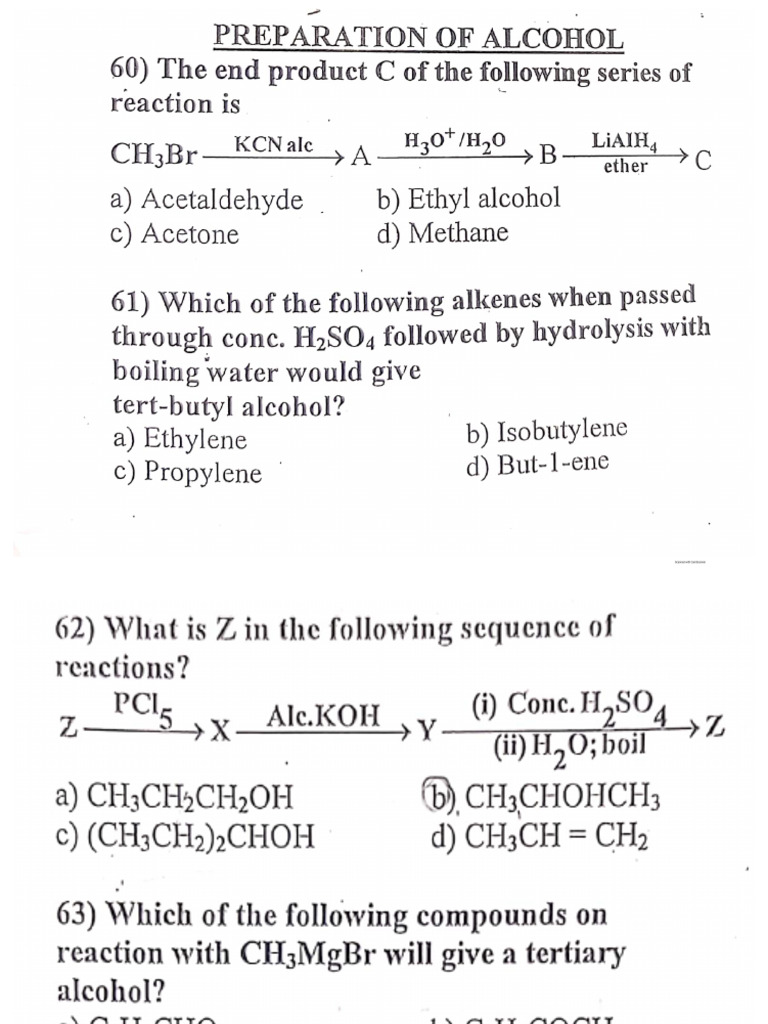 Preparation of Alcohols | PDF
