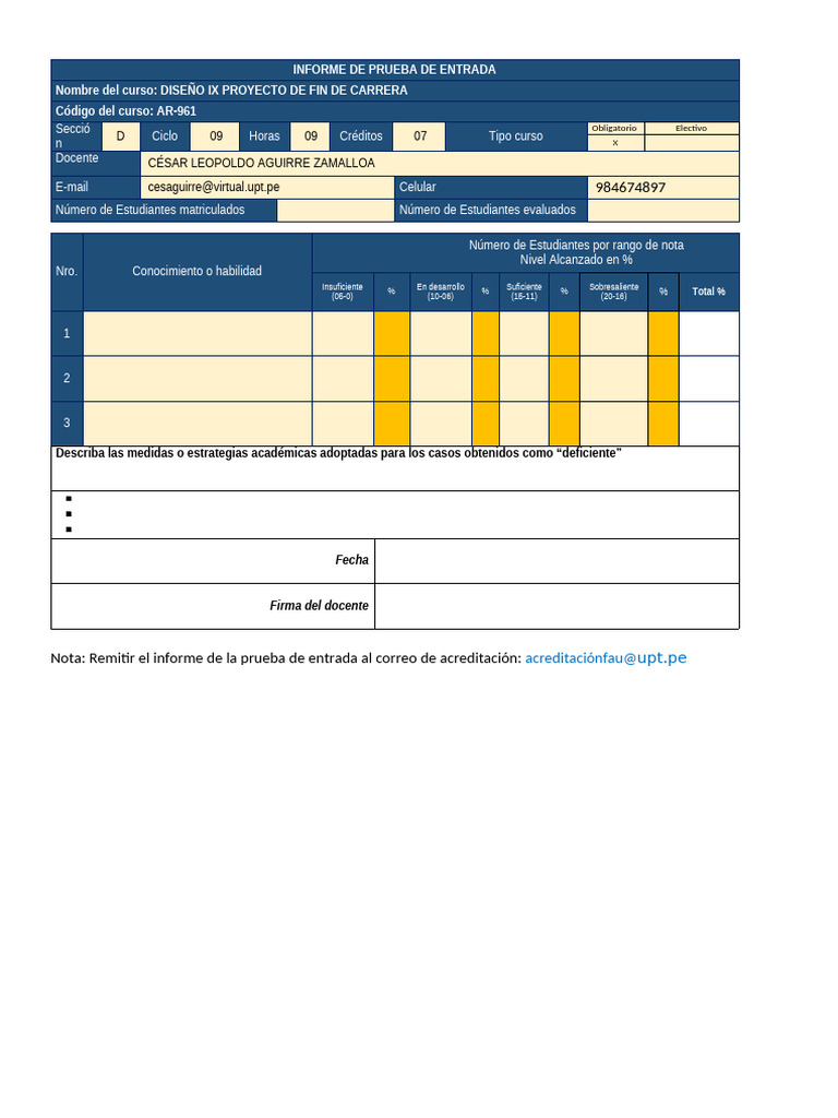 Formato Prueba de entrada 2022-I | PDF