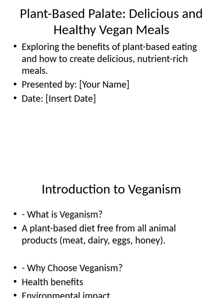 Plant Based Palate Presentation | PDF