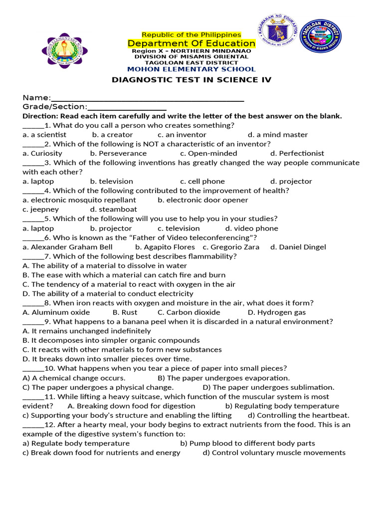 Diagnostic Test Science | PDF