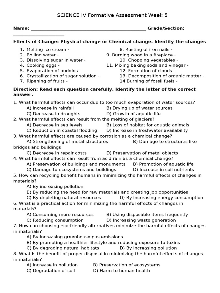 W 5 6 Formative Science | PDF