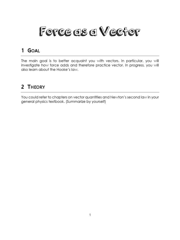 2021 - Manual - Force As A Vector | PDF