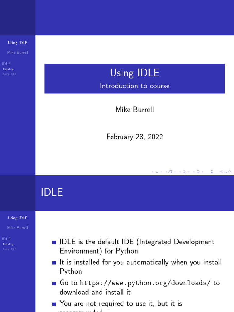 Slides 01 Idle | PDF