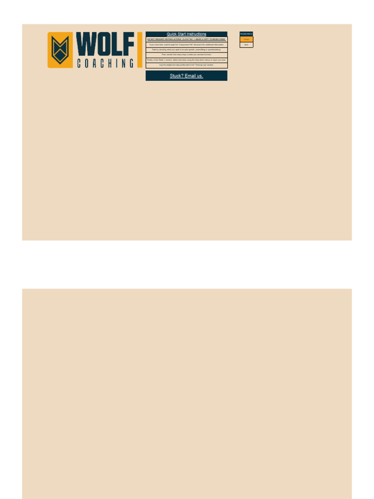 Wolf Coaching Program - Instructions | PDF