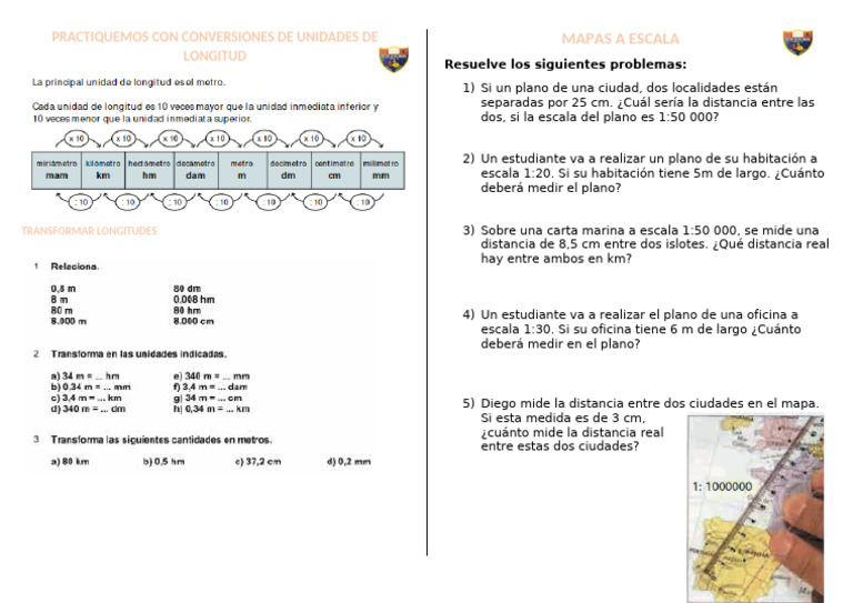 Practiquemos Con Conversiones de Unidades de Longitud y Mapas | PDF