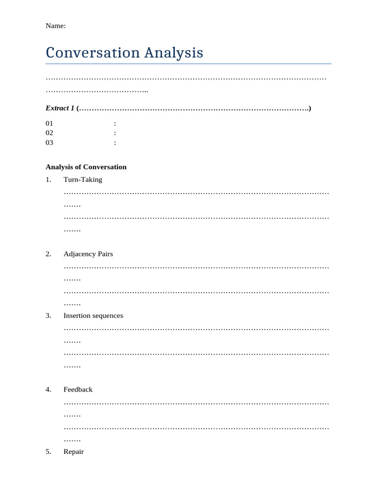 Template Conversation Analysis | PDF