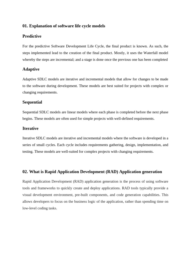 Explanation of Software Life Cycle Models | PDF | Software Development Process | Business