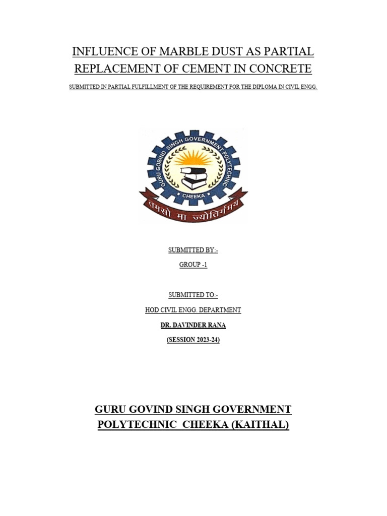 Group 1 Practical | PDF | Concrete | Cement