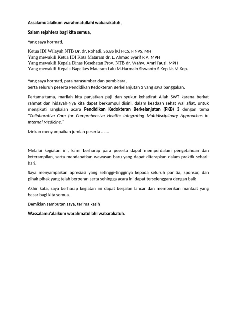 Sambutan Papdi | PDF