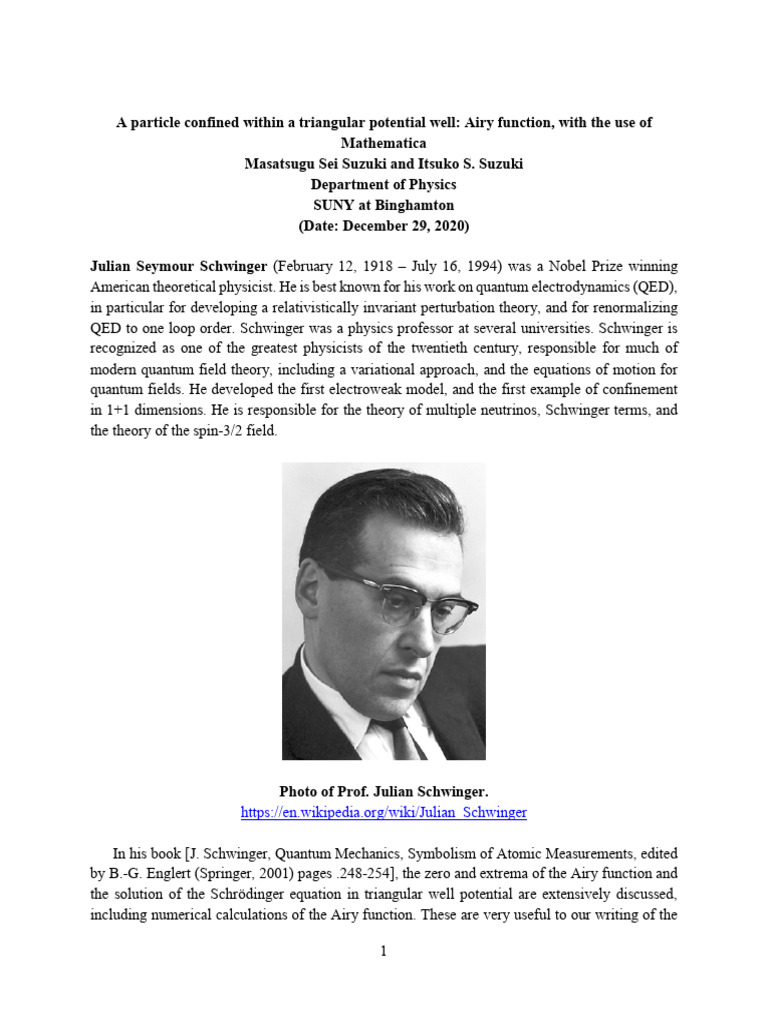 13-6 Airy Function For Triangular Potential | PDF