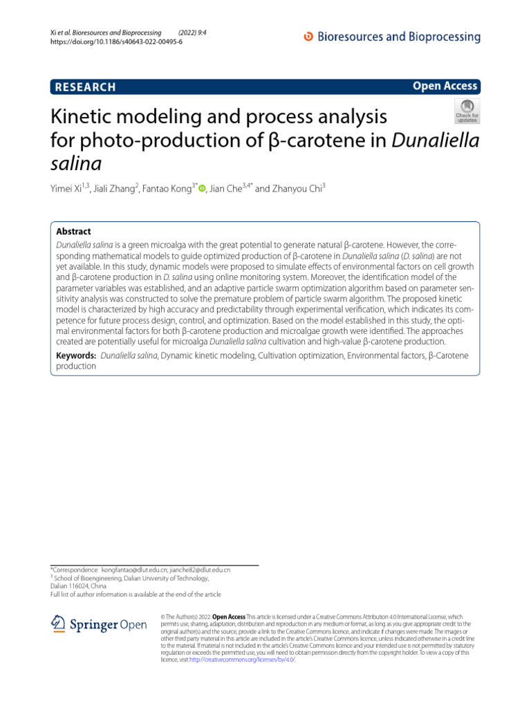 Kinetic modeling and process analysis for photo-production of β ...