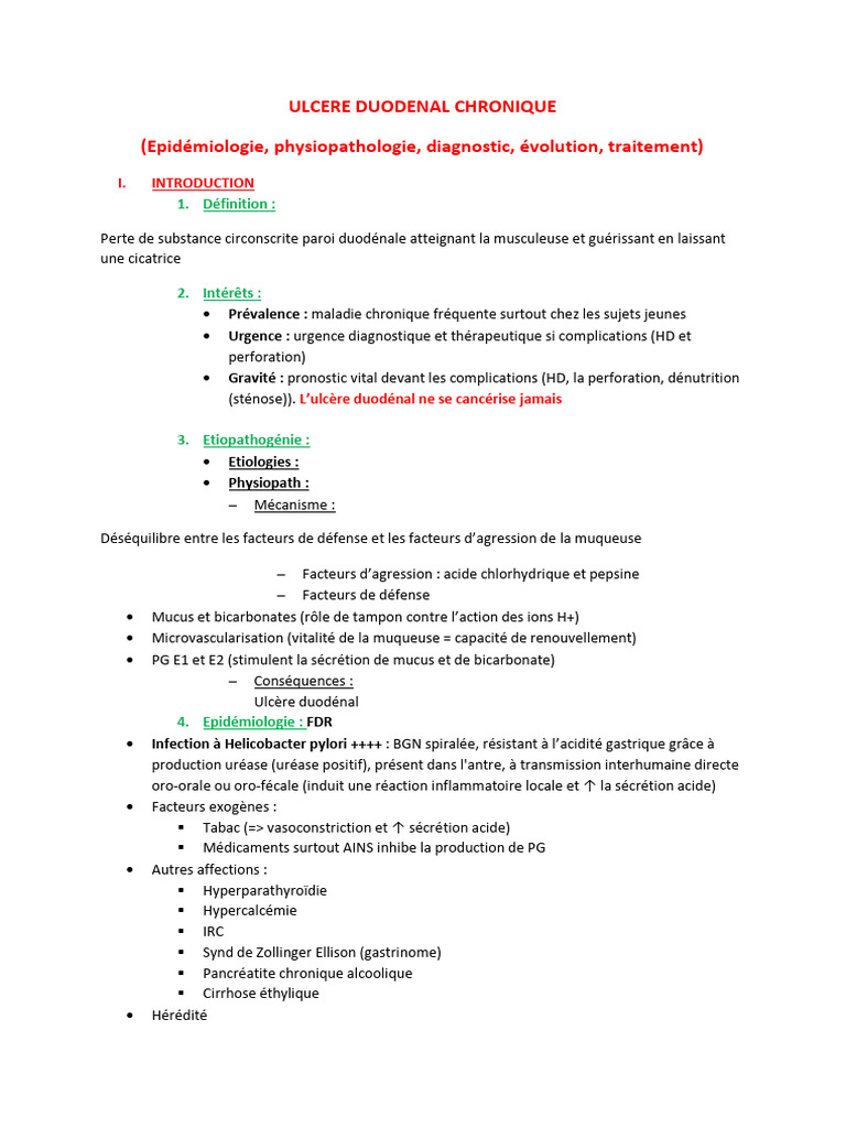 71-Ulcère Duodénal Chronique | PDF