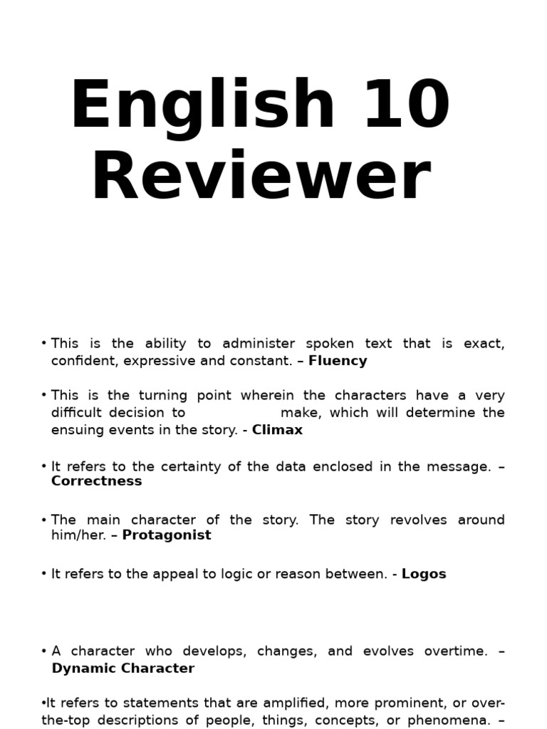 English 10 - Reviewer - 1st | PDF | Human Communication