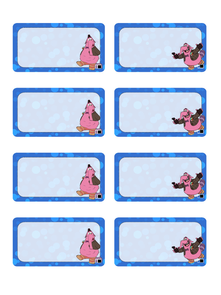 Etiquetas Escolares Bing Bong | PDF