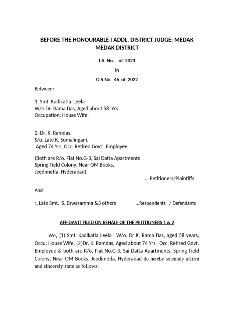 Petition - Eswaramma LRs | PDF