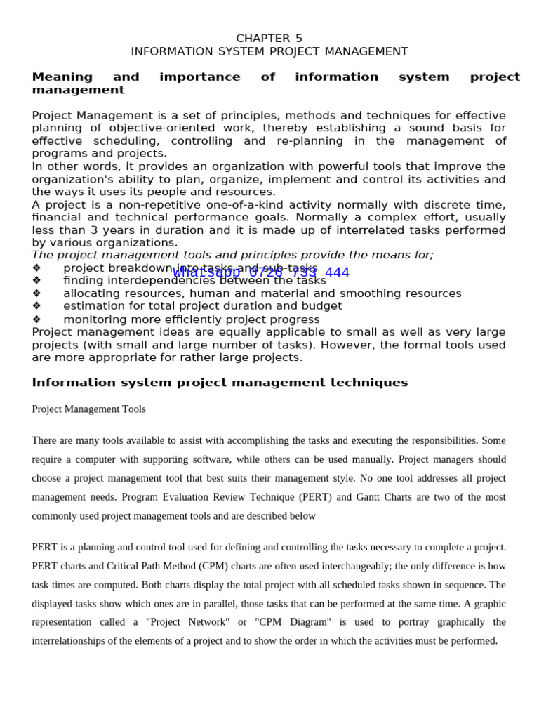 Chapter 5 Project MGT | PDF