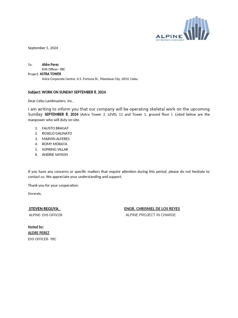 Letter in Holiday Sept 9 | PDF