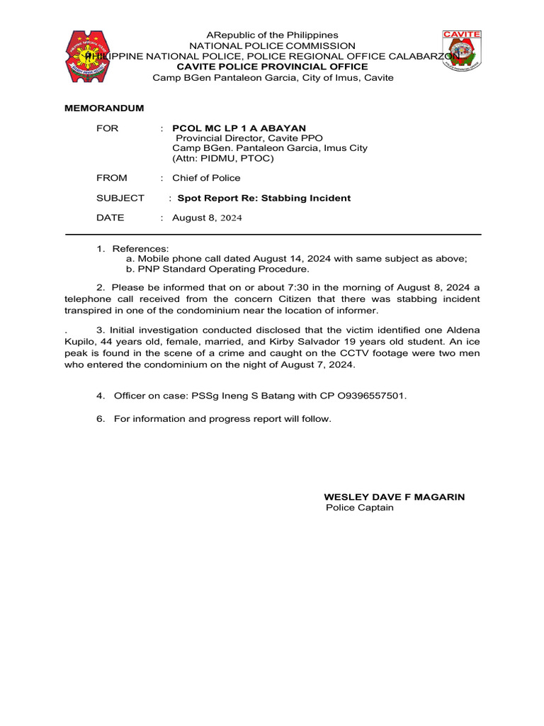 Spot Report 1 | PDF