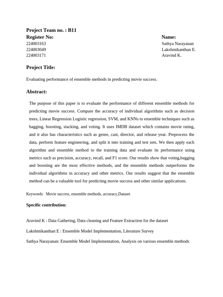 Mini Project Abstract | PDF