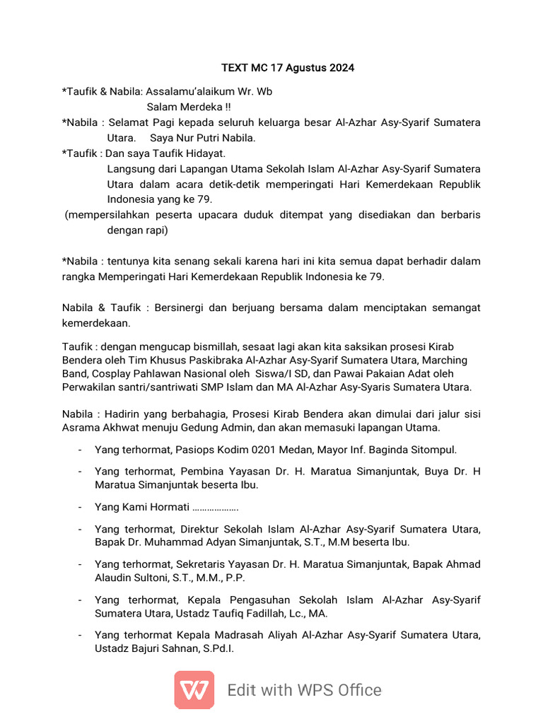 TEXT MC 17 Agustus 2024 | PDF