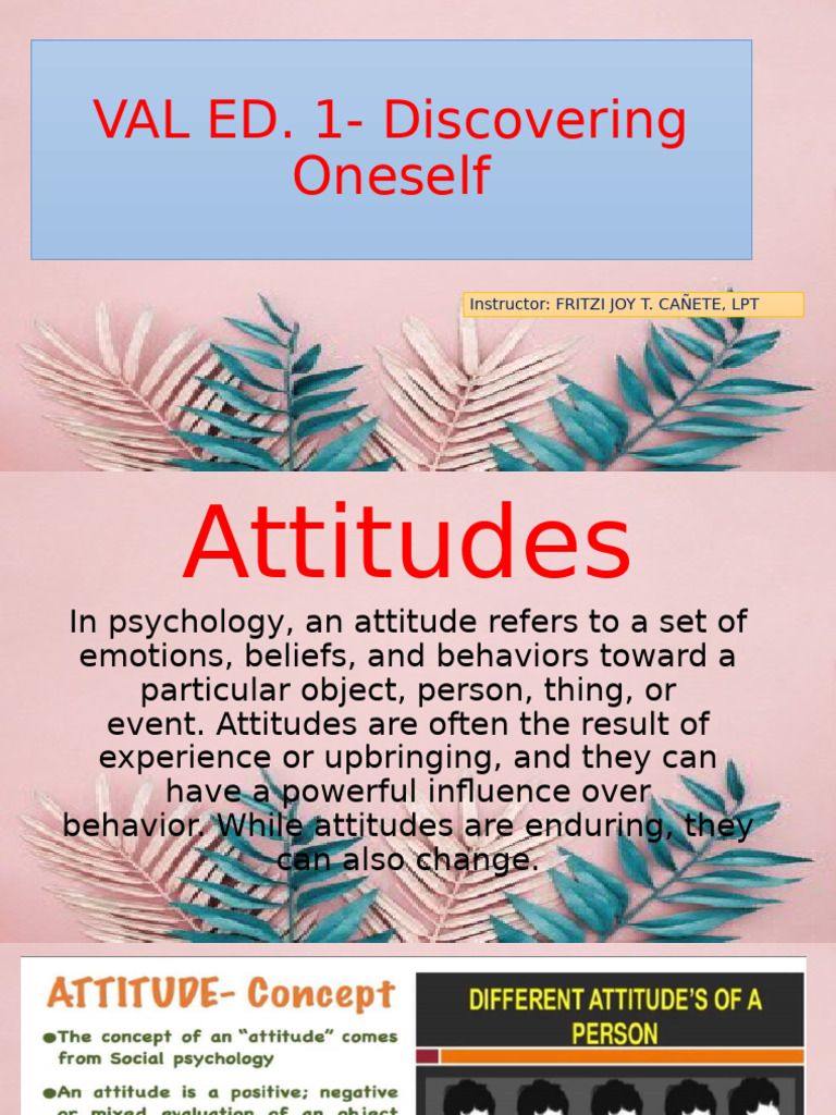 Lesson 2 Attitude and Concept of Attitude | PDF