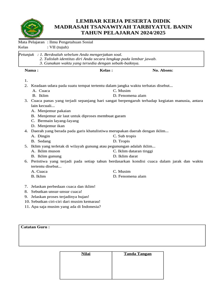 Lkpd Ips Kelas 7 Pdf