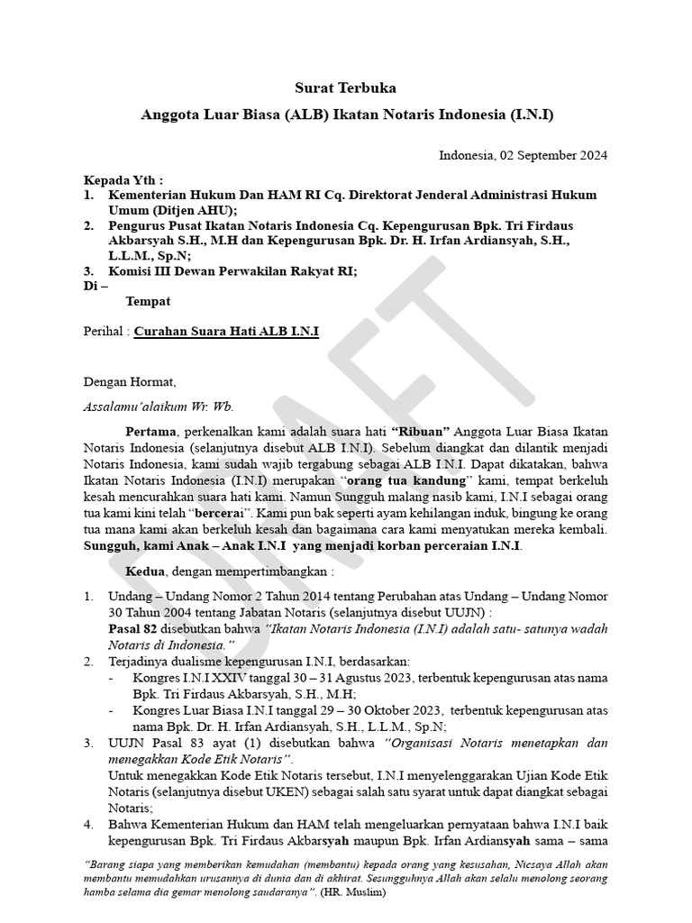 Surat Terbuka Oke | PDF