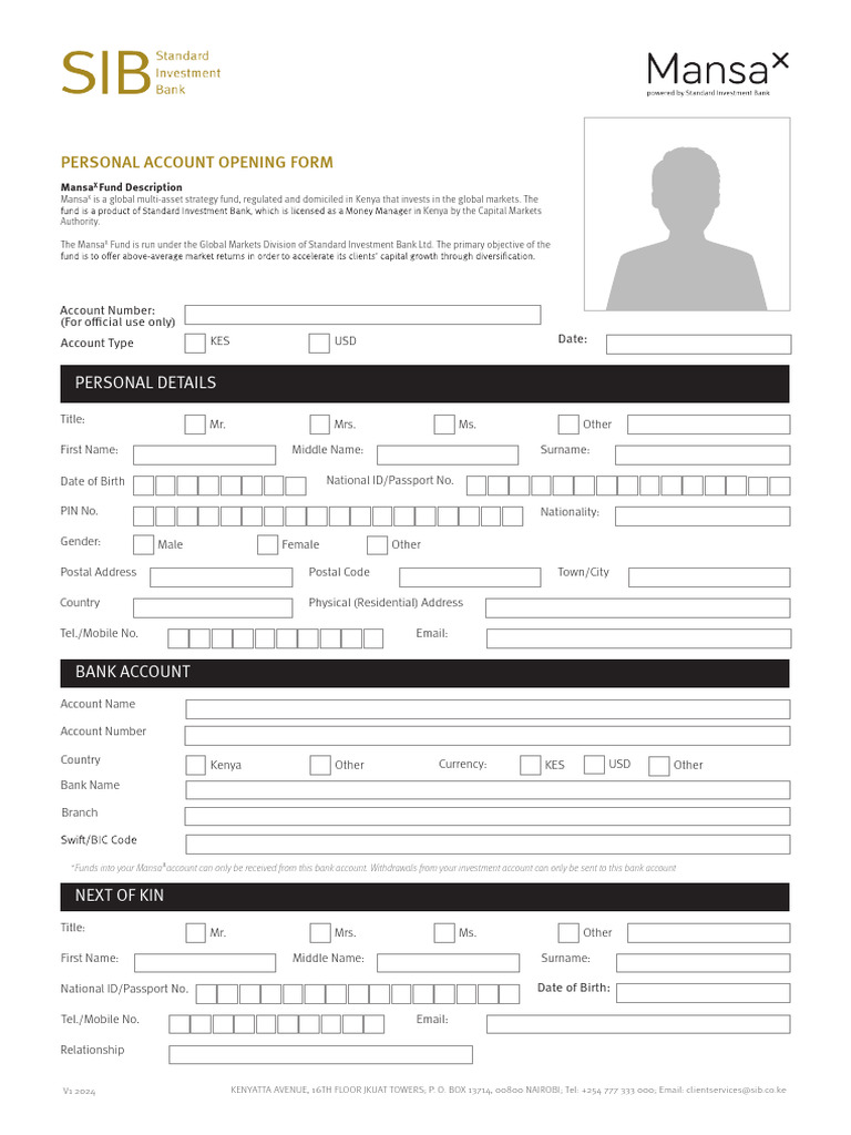 Mansa-X Personal Account Opening Form Jan 2024 VF | PDF