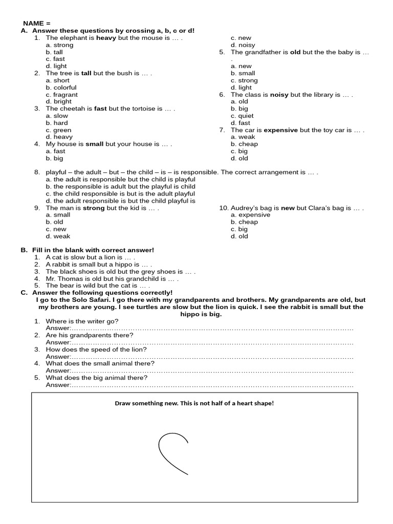 Kelas 5 Latihan Soal Adjective Pdf