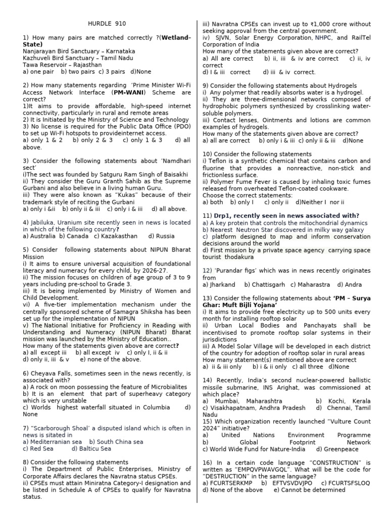 Hurdle 910 | PDF | Travel | Science & Mathematics