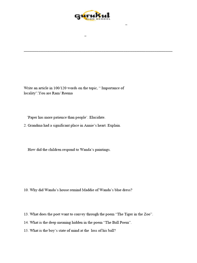 English - Cycle Test-2 80M | PDF