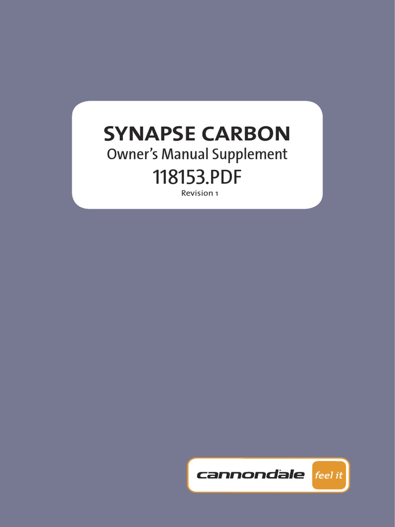 2006 Synapse Owners Manual Supplement en | PDF